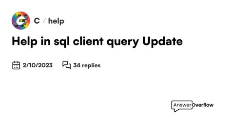 Help In Sql Client Query Update C