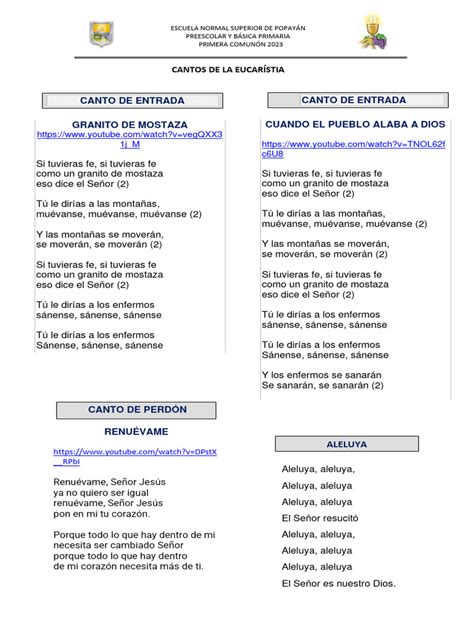 Cantos Eucaristía Pdf Eucaristía María Madre De Jesús