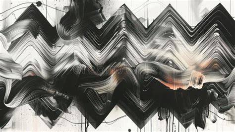 Abstract Black And White Artwork With Dynamic Wave Patterns And Subtle