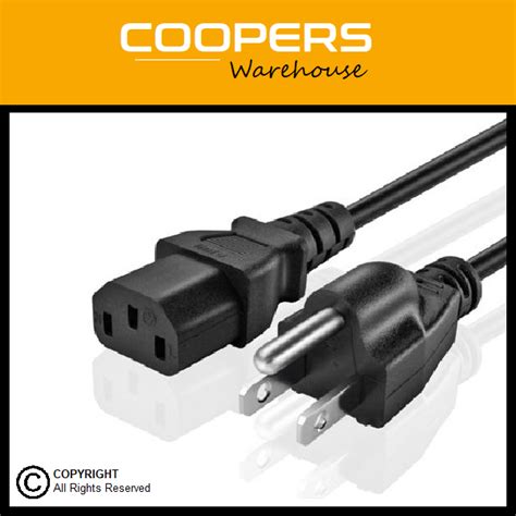 Computer Cord Prong Ac Power Cord For Desktop Cpu Monitor Coopers