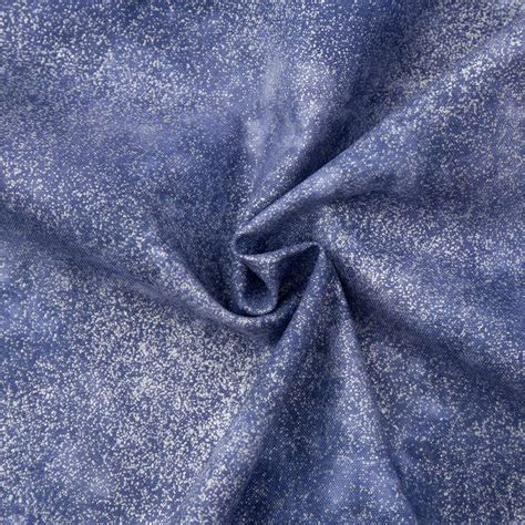 Resto de x cm Tela azul océano con brillo metálico plateado de Timeless Treasures