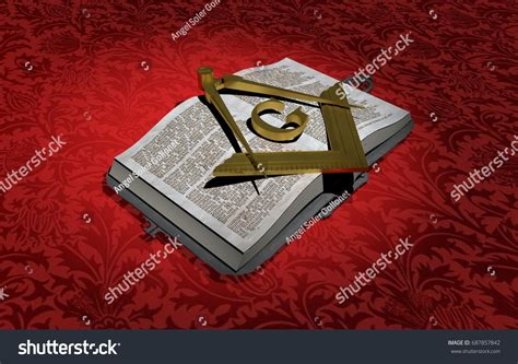 Gold Symbol Freemasonry Masonry Masonic Square Stock Illustration