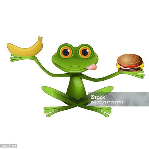 Ilustrasi Stok Katak Hijau Pilih Makanan Ilustrasi Stok Unduh Gambar