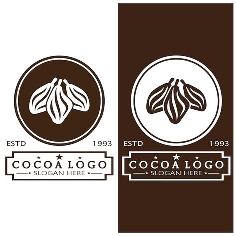 Premium Vector Cocoa Logo Cocoa Bean Cocoa Tree Cocoa Branches And