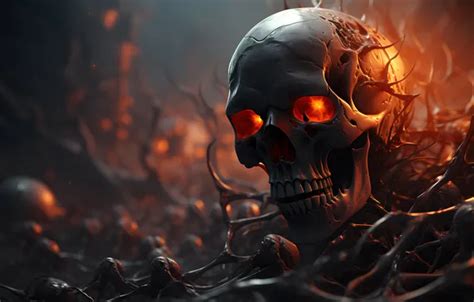 Обои Skull Digital Art Ai Generated на телефон и рабочий стол раздел