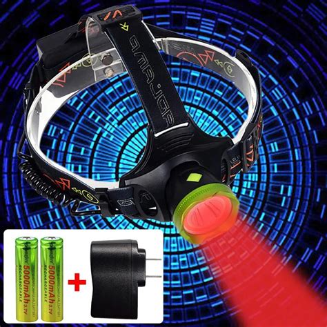 Powerful Head Lamp 8000lm T6 Red Cob Led Headlight Headlamp Usb