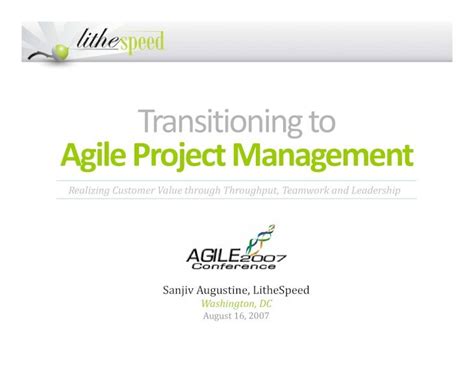 PDF TitiiTransitioning To Agile Project Management APM Defined Agile Project Management APM