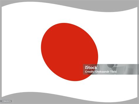 회색 배경에 일본 국기 흔들리는 효과 귀하의 비즈니스를 위해 원래 색상과 비율 벡터 일러스트레이션을 통해 모든 대륙 국가에서