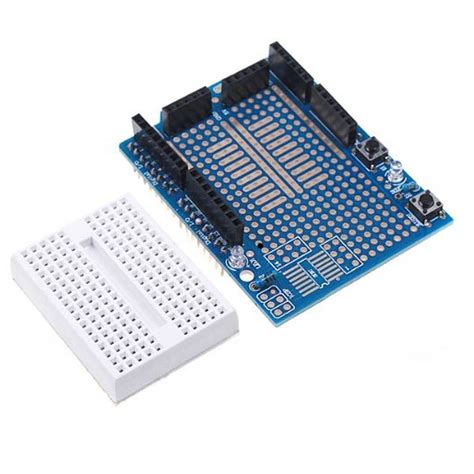 Uno Proto Shield Prototype Expansion Board With Syb 170 Mini Breadboar
