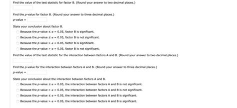 Solved The Calculations For A Factorial Experiment Involving Chegg