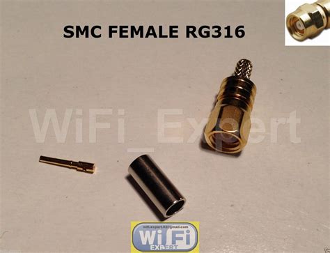 1 X Smc Female Plug Crimp For Rg316 Rg174 Rg179 Lmr100 Cable Straight