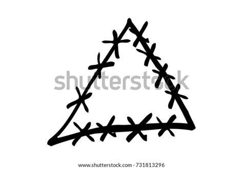 Hand Drawn Sketch Triangle Patch Stitching Stock Vector Royalty Free