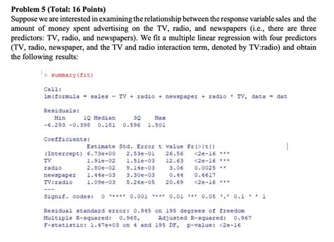 Solved Based On This Model Fit Which Predictors Are