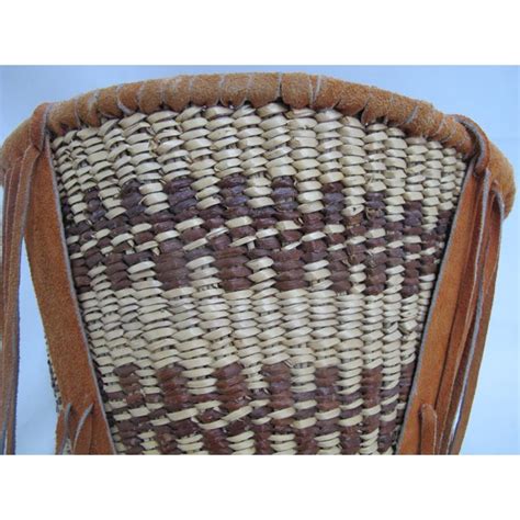 Native Apache Leather And Metal Dangle Burden Cone Basket Chairish