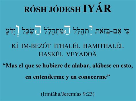 Kabbalah y Torah en Expansión ROSH JODESH IYAR PASUK VERSÍCULO Y