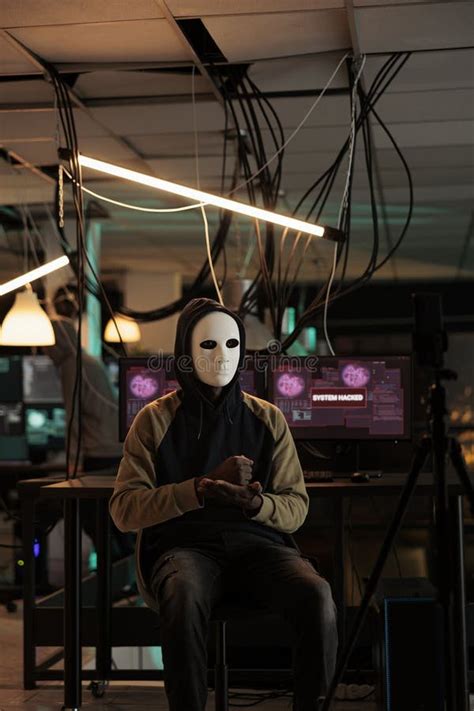 Anonymous Thief Acting Dangerous With Ransomware Cyberattack Stock