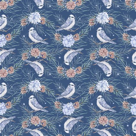 Winter Bird Pattern Wallpapers Wallpaper Cave