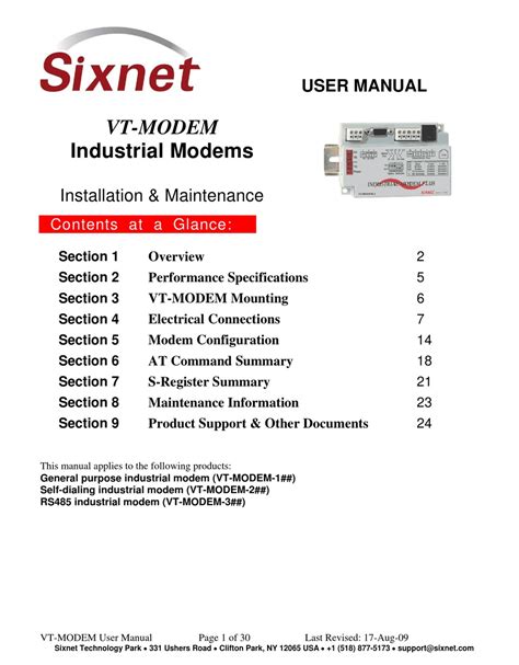Sixnet Vt Modem User Manual Pdf Download Manualslib