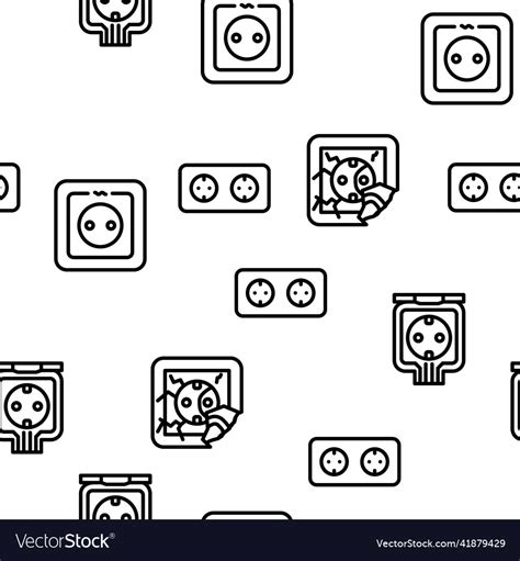 Socket Power Electrical Accessory Seamless Vector Image