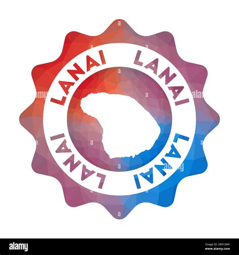 Lanai Low Poly Logo Colorful Gradient Travel Logo Of The Island In