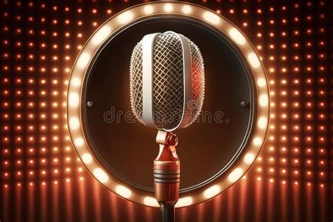 Retro Microphone Dynamic Microphone Stock Illustration Illustration Of Performance Metal
