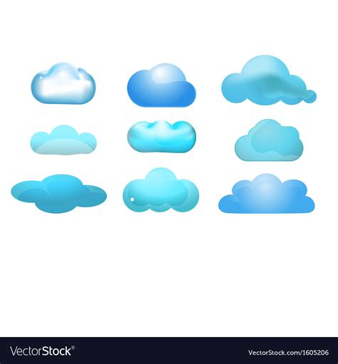 Cloud Set Royalty Free Vector Image Vectorstock