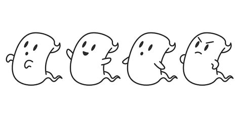 Premium Vector Cute Adorable Ghost Vector Outline Illustration
