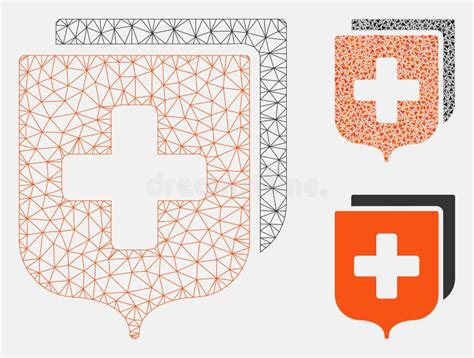 Medical Shields Vector Mesh Wire Frame Model And Triangle Mosaic Icon Stock Vector
