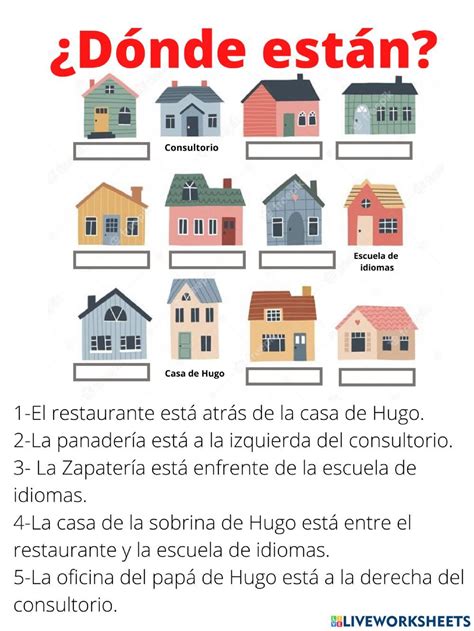 ¿dónde Están Online Activity Preposiciones De Lugar Ejercicios Para