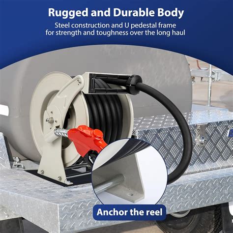 Buy Diesel Fuel Hose Reel Retractable 1 X 50 Spring Driven Auto Swivel