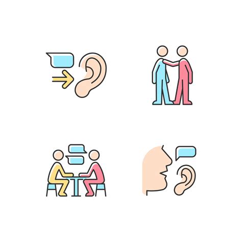 Verbal And Nonverbal Communication Rgb Color Icons Set 3530200 Vector Art At Vecteezy