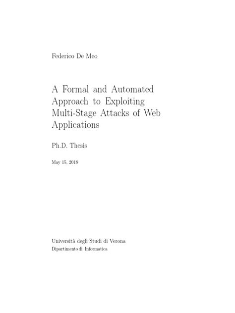 a formal and automated approach to exploiting multi stage attacks of