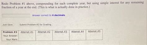 Solved Redo Problem 1 Above Compounding For Each Complete
