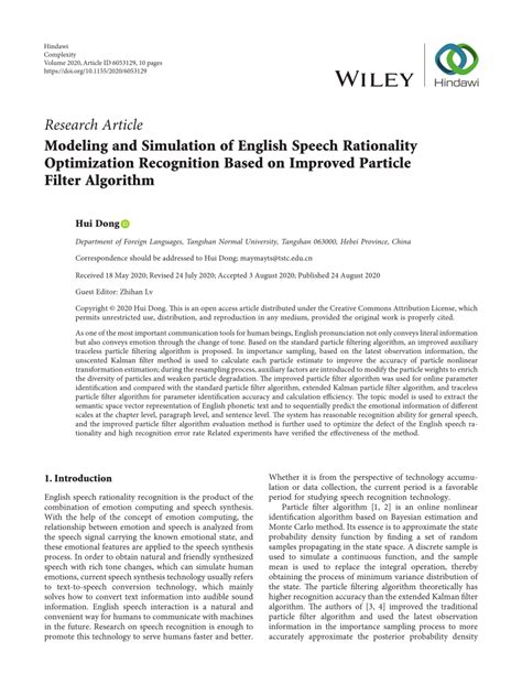 Pdf Modeling And Simulation Of English Speech Rationality