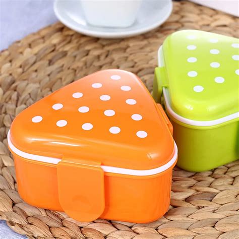 Wishome Multi Function Plastic Box Triangle Creative Lunch Food Box