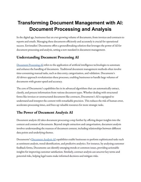 Ppt Transforming Document Management With Ai Document Processing And
