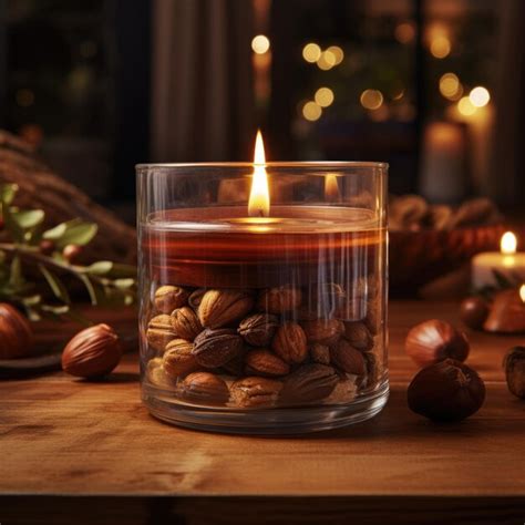Premium Photo Roasted Chestnut Warmth Fall Candle