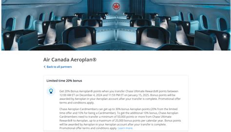 Get Up To A Bonus On Chase Transfers To Aeroplan