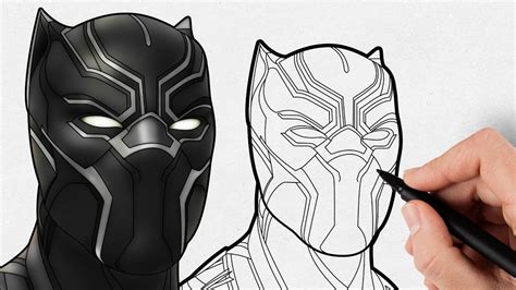 How To Draw Black Panther Step By Step Youtube