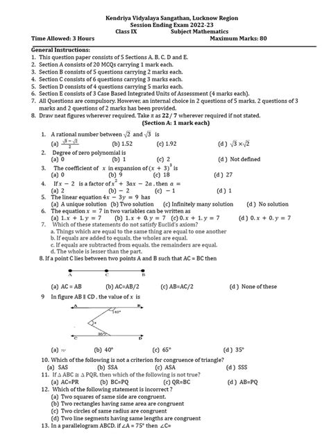 Ix Maths Qp Pdf Cost Of Living Geometry