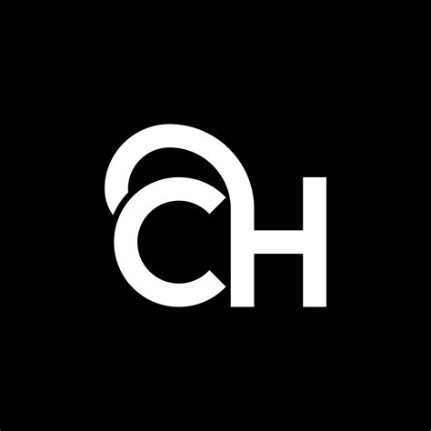 Ch Letter Logo Design On Black Background Ch Creative Initials Letter
