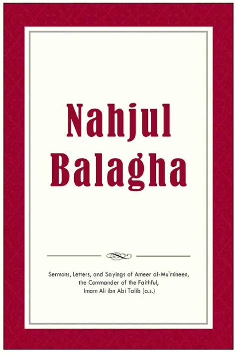SOLUTION Nahjul Balagha Imam Ali A S Studypool