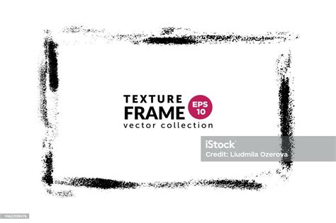 손으로 그린 그런 지 프레임 직사각형 모양입니다 그래픽 리소스로 검은색 페인트 스트로크 잉크 브러시 는 복사 공간으로 배경을 그린 거친에 대한 스톡 벡터 아트 및 기타