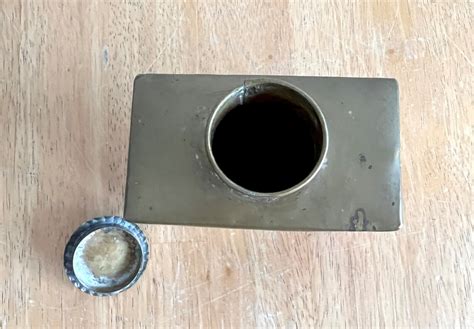 Vintage Brass Lidded Container Inkwell Ink Pot Bottle Etsy