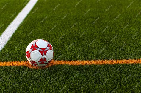 Fútbol Fútbol En La Línea De Saque De Esquina De La Pelota Y Una