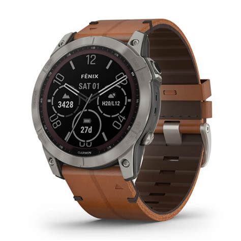 Buy Garmin Fenix 7X Sapphire Solar Titanium With Chestnut Leather Band