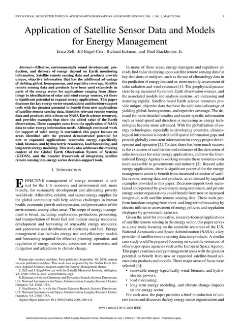 Pdf Application Of Satellite Sensor Data And Models For Energy Management