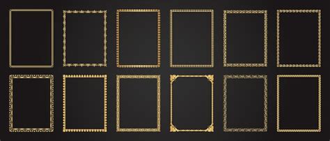 Premium Vector Decorative Golden Vintage Frames And Borders Set Retro