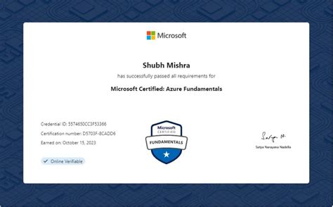 Shubh Mishra On Linkedin Happy To Share My Microsoft Azure Certificate