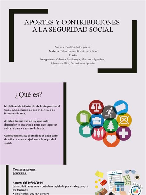 Aportes Y Contribuciones Seguridad Social Pdf Jubilación Impuesto